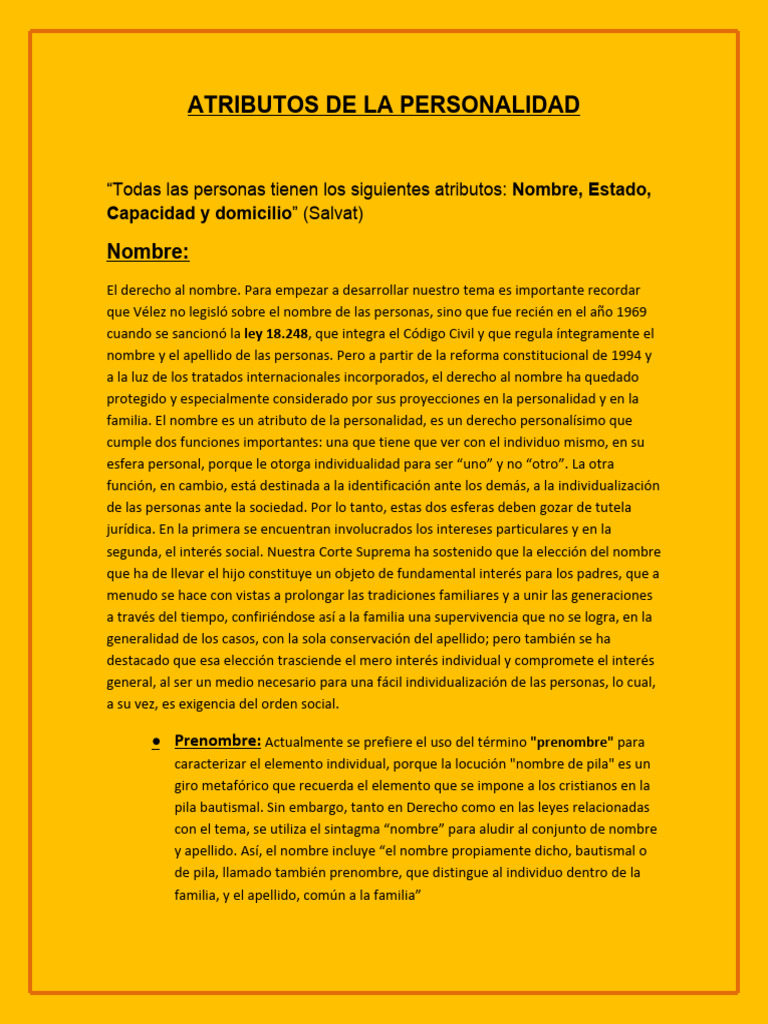 Atributos de La Personalidad. Nombre | PDF | Familia | Instituciones ...