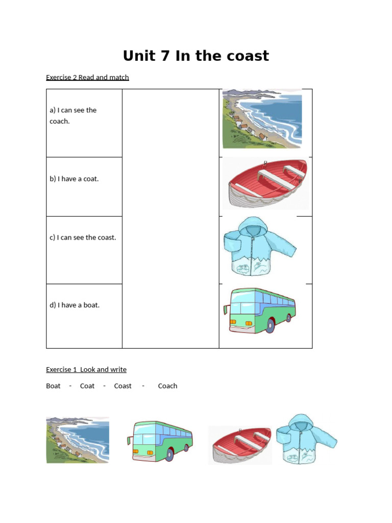 Unit 7 in The Coast | PDF
