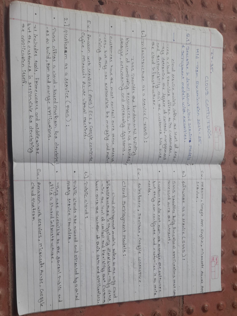 Cloud Computing Mid Term Solve Paper | PDF