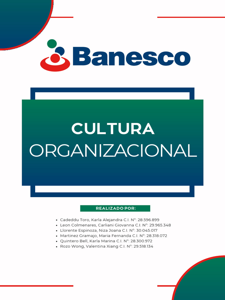 Cultura Organizacional Banesco 2 | PDF