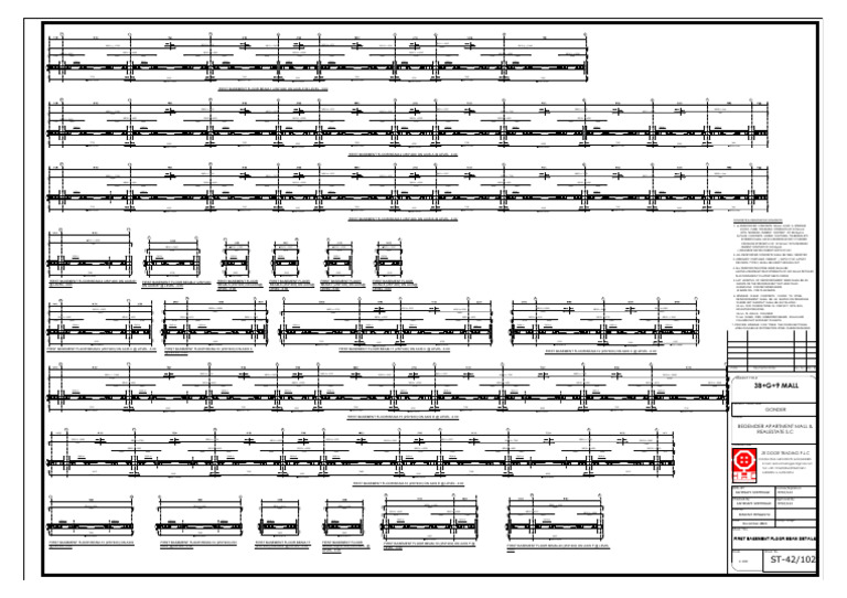 St-42 First Basement Floor Beam Details | PDF