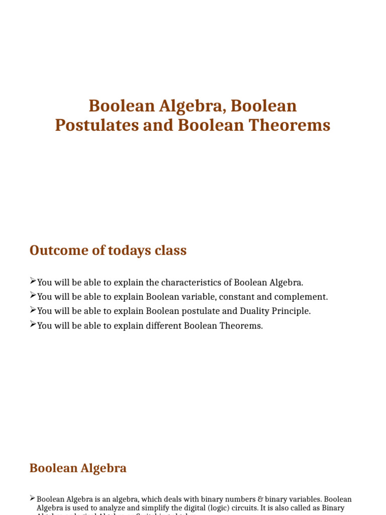 Boolean Algebra | PDF