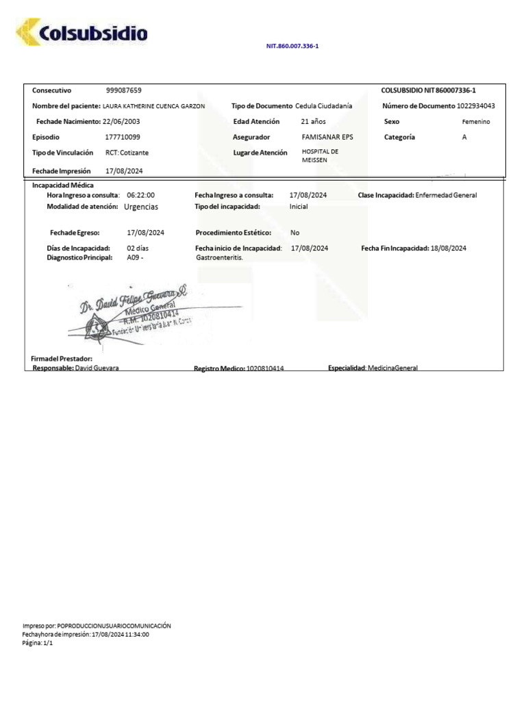 COLSUBSIDIO- KATHERINE CUENCA GARZON | PDF