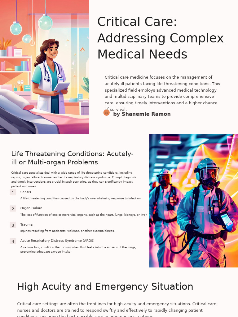 1st Topic Critical Care Addressing Complex Medical Needs | PDF