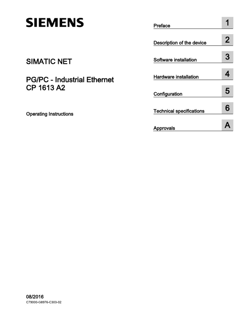 Industrial Ethernet CP 1613 A2 Operating Instructions | PDF ...