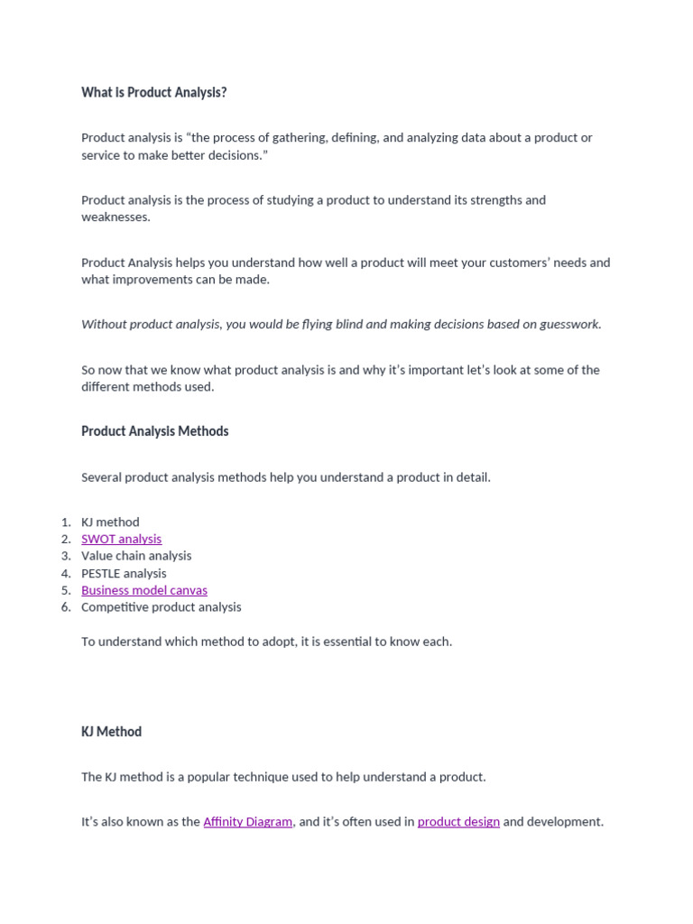 Product Analysis | PDF