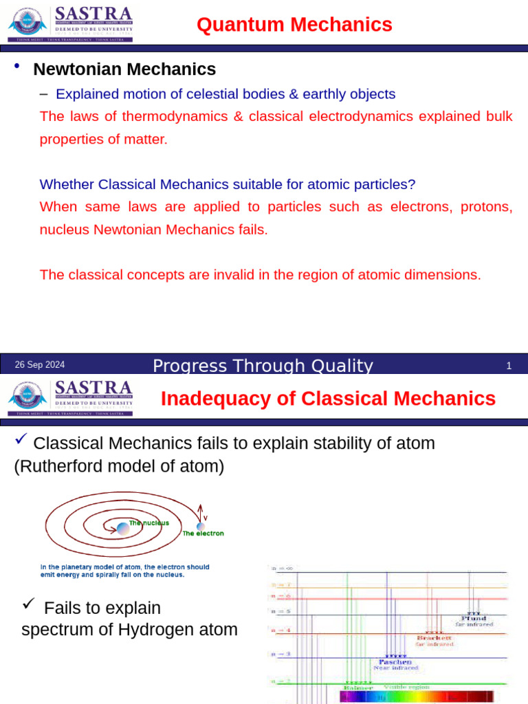 Quantum Mechanics-1 | PDF