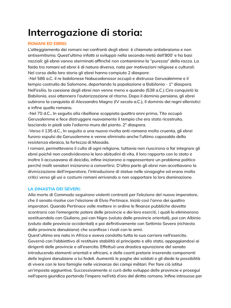 Interrogazione Di Storia | PDF