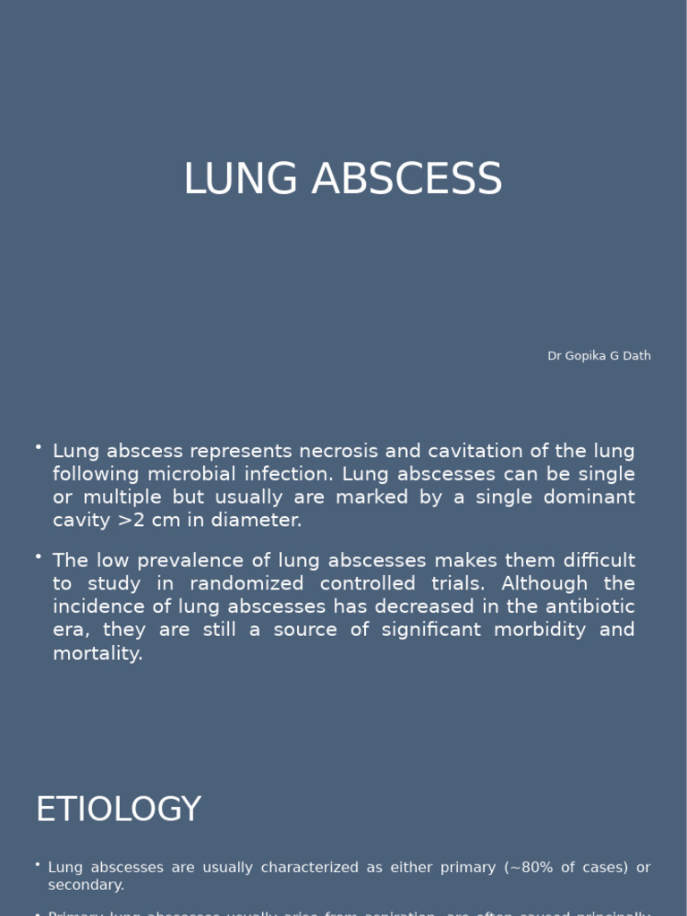 Lung Abscess Ppt | PDF