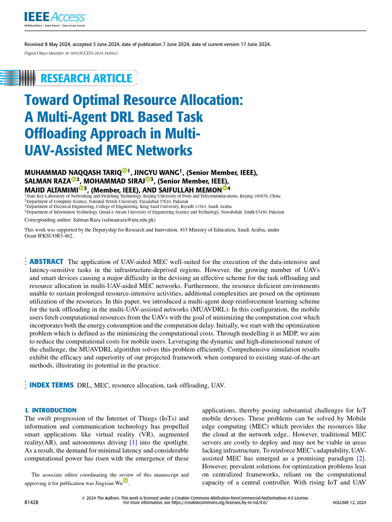 Toward Optimal Resource Allocation - A Multi-Agent DRL Based Task ... Toward Optimal Resource Allocation - A Multi-Agent DRL Based Task ...