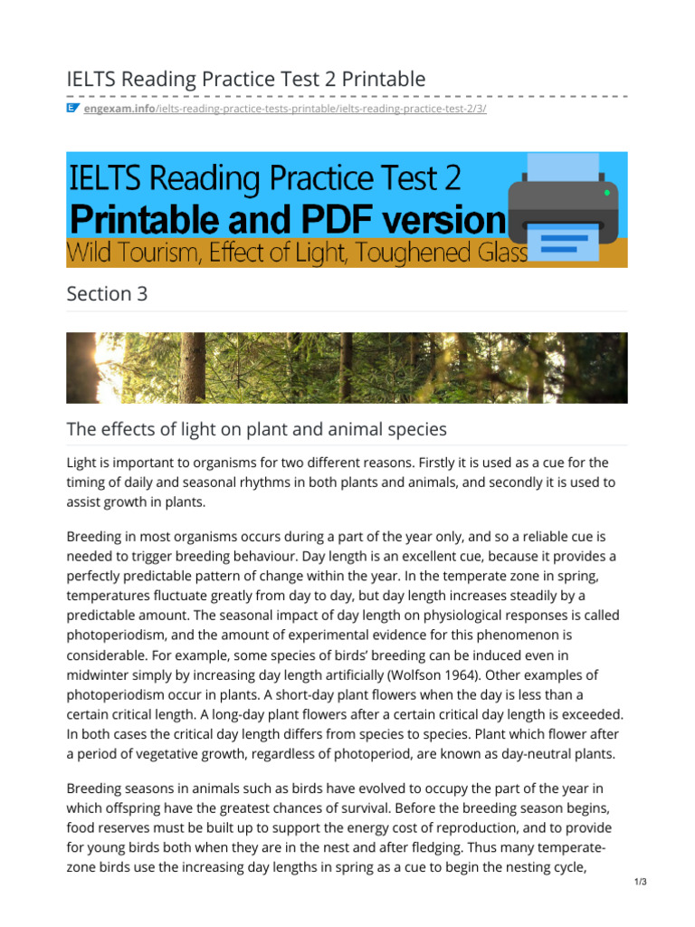 Engexam - info-IELTS Reading Practice Test 2 Printable | PDF