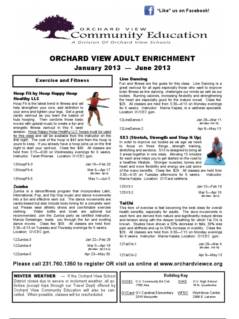 Adult Enrichment Flyer | Download Free PDF | Physical Fitness ...