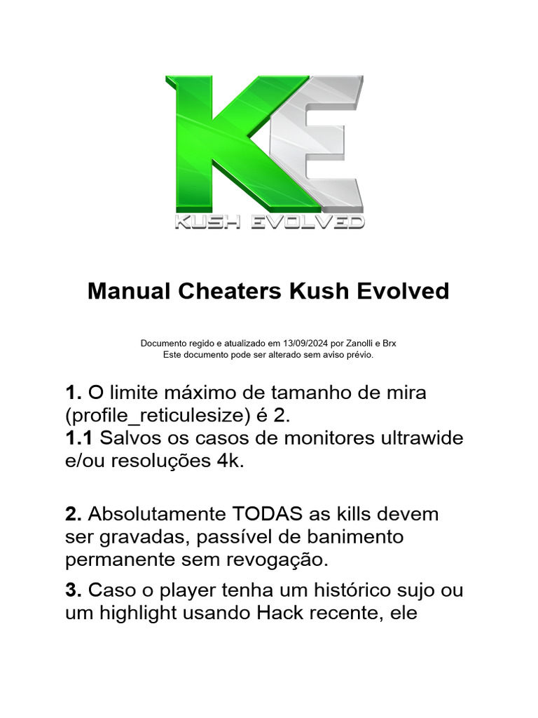Manual Cheaters Kush Evolved | PDF