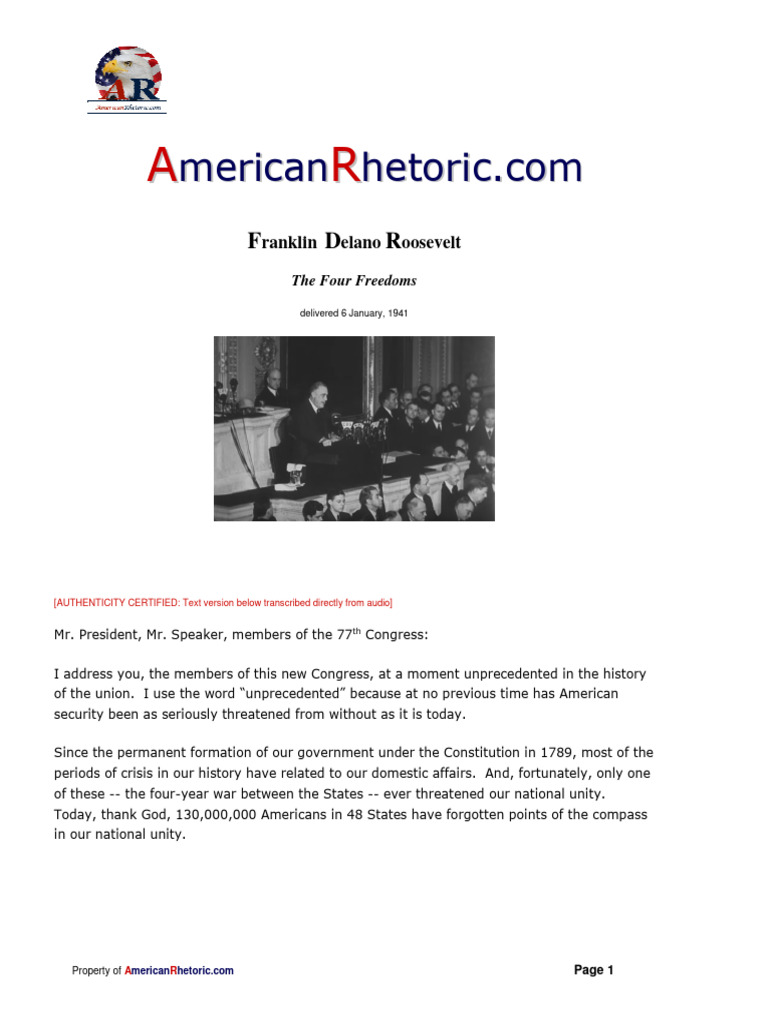 FDR - Four Freedoms | PDF