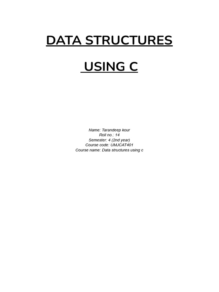 Assignment of Data Structures | PDF Assignment of Data Structures | PDF