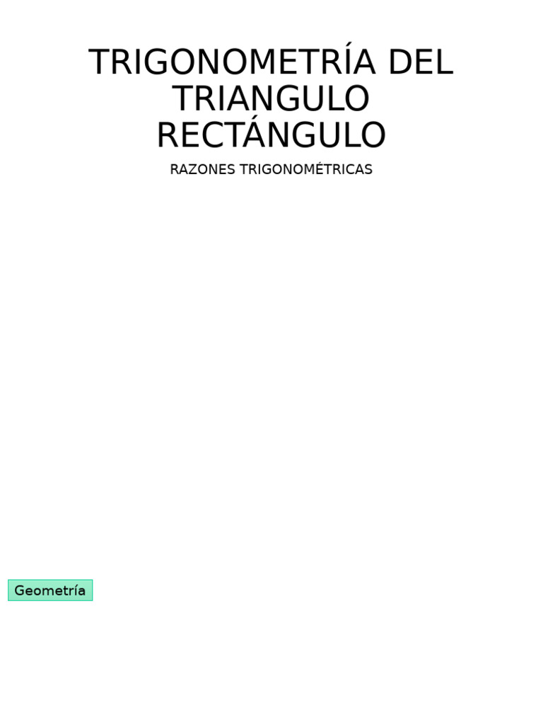 Trigonometría Del Triangulo Rectángulo | PDF