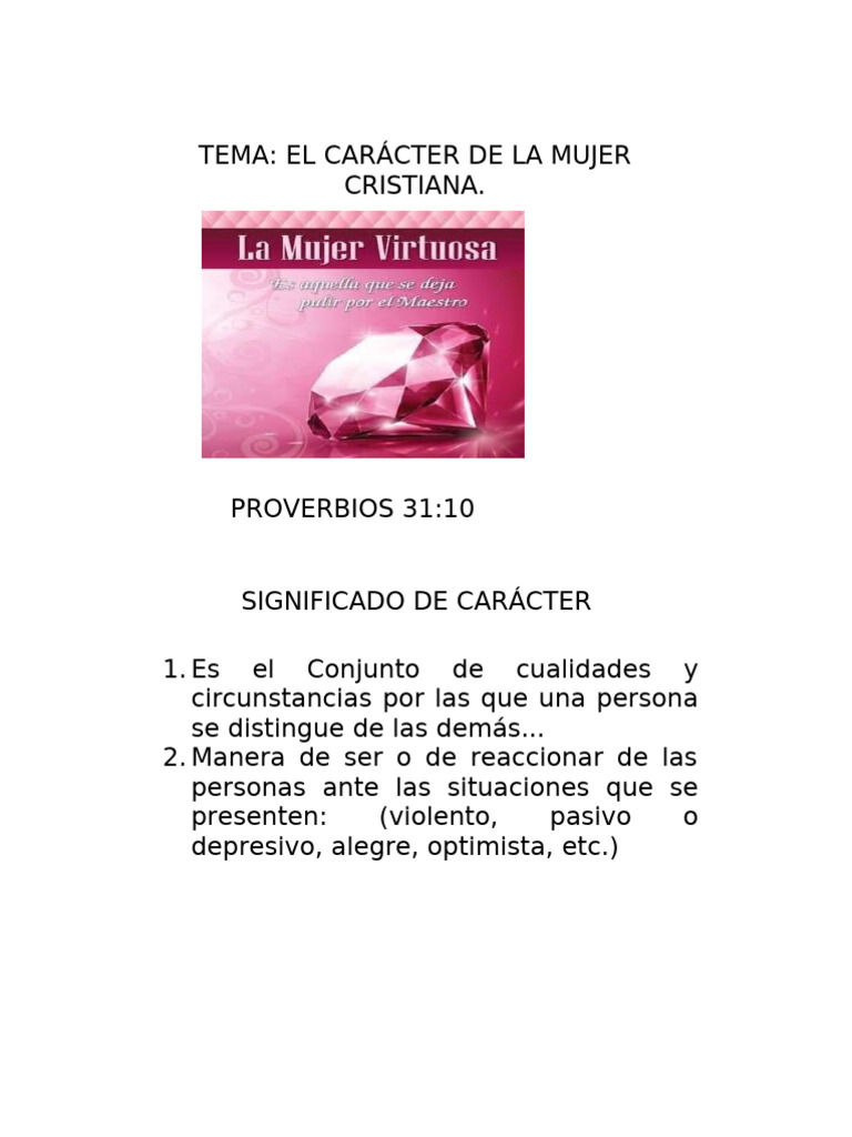 El Carácter de Una Mujer | PDF