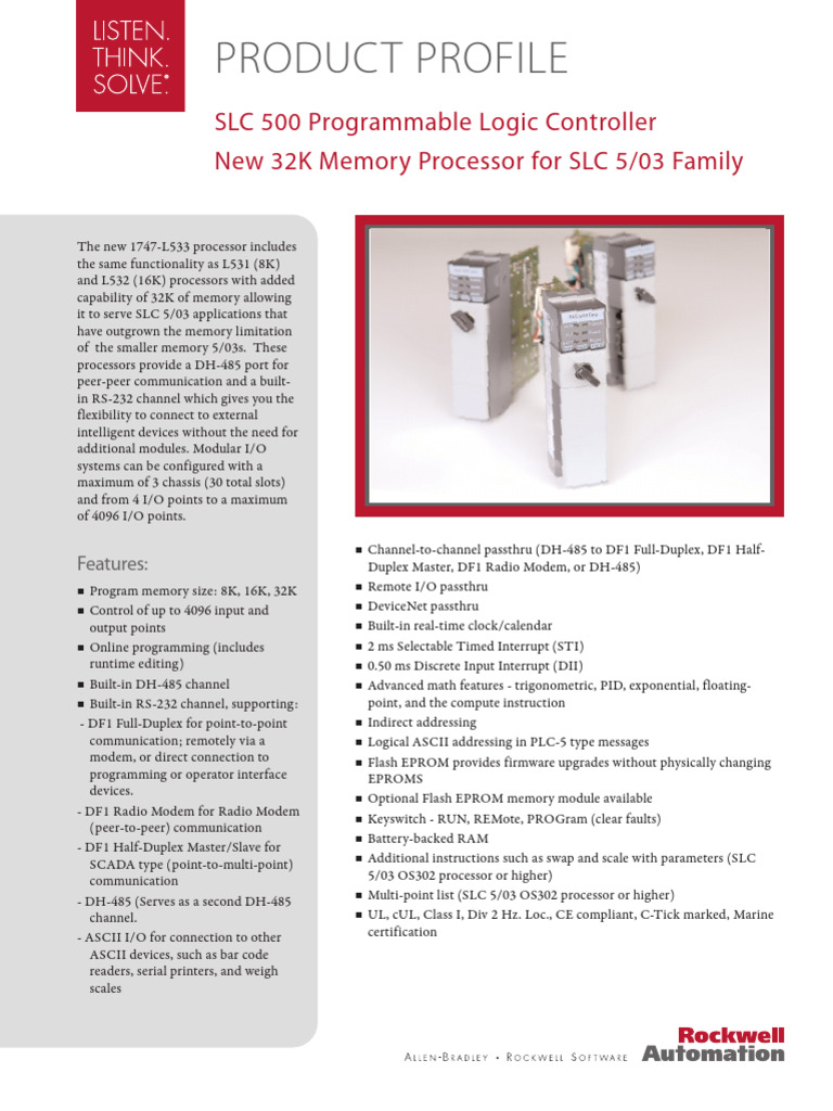 Memory Processor For SLC 503 Family | PDF