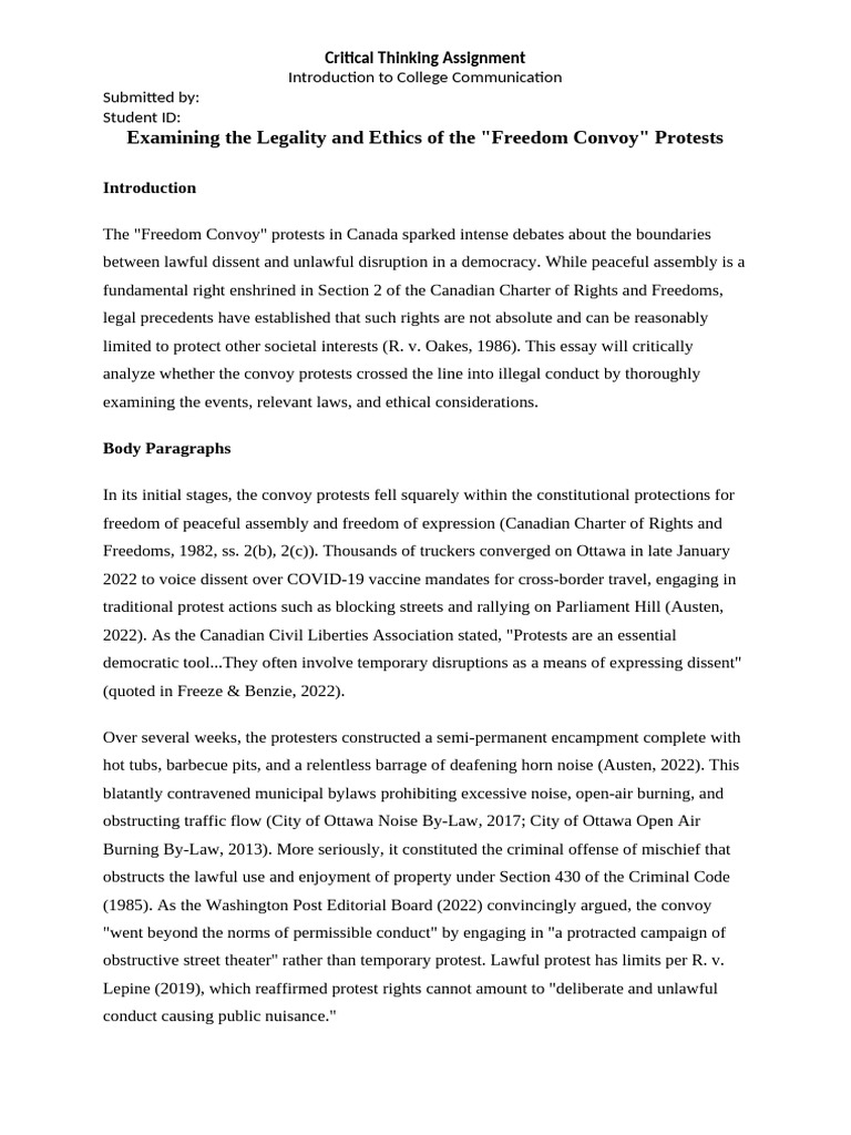 Critical Thinking Submission | PDF