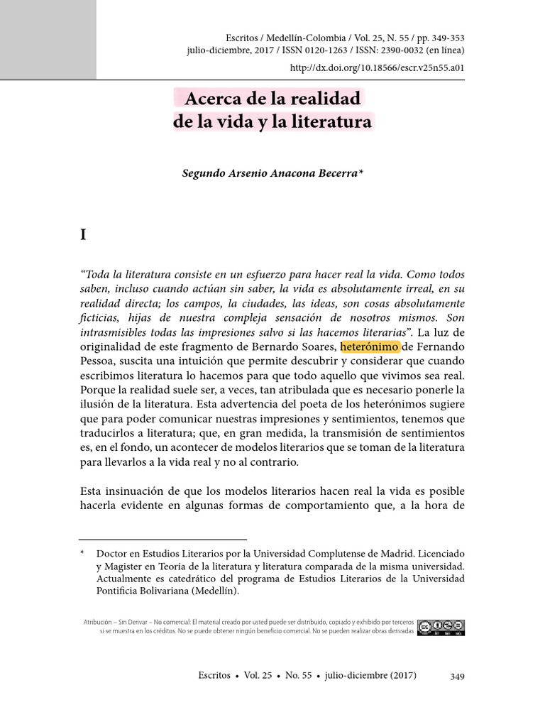 19 de Agosto Lectura 1 Acerca de La Realidad de La Vida y La ...