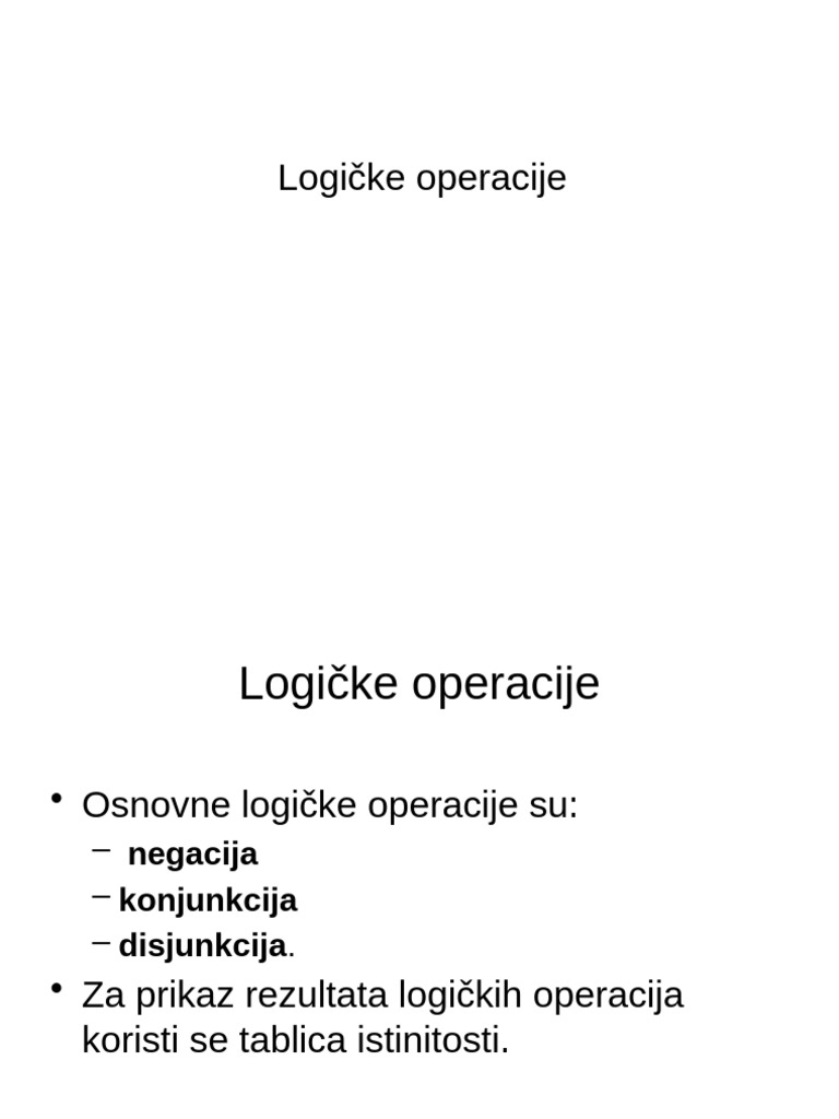 Logicke Operacije | PDF