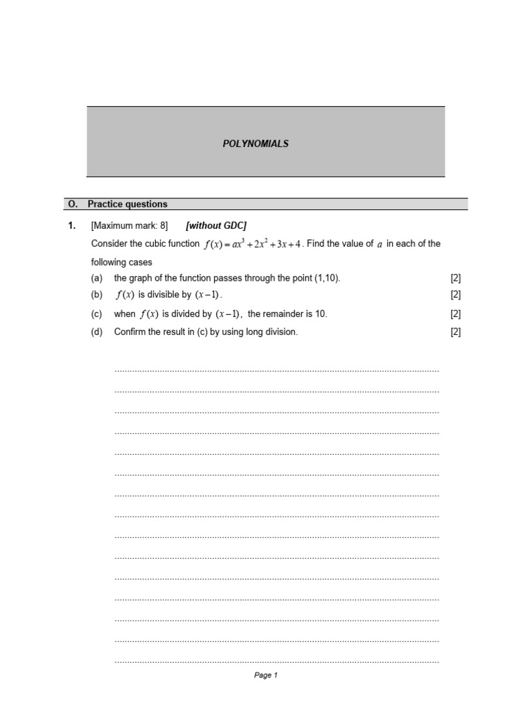Polynomial Functions 2 | PDF