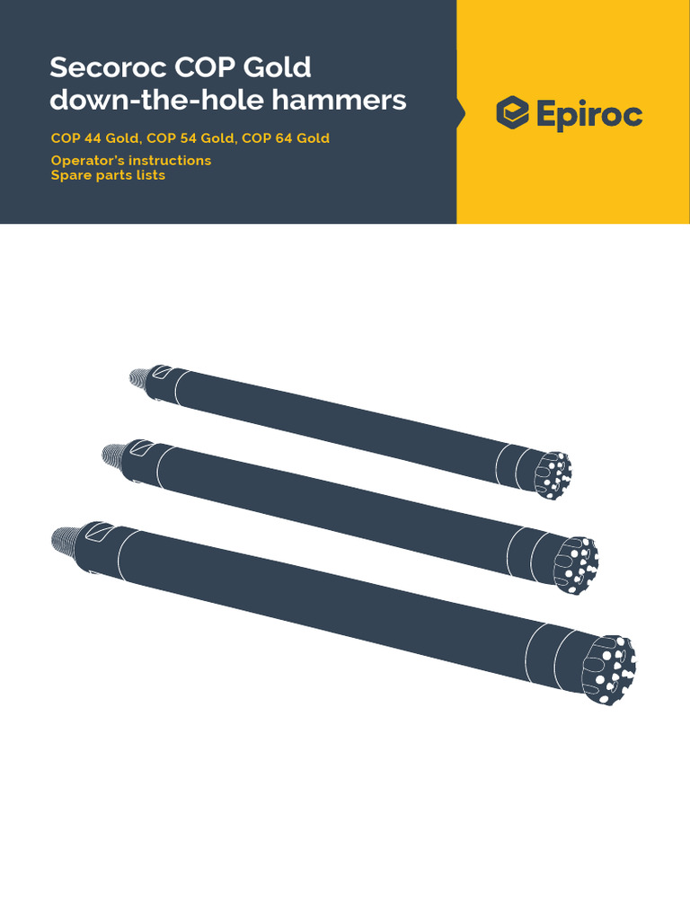 9866 0053 01 Secoroc COP 44-64 Gold - Op Instr and Spare Parts List - HIGH | PDF