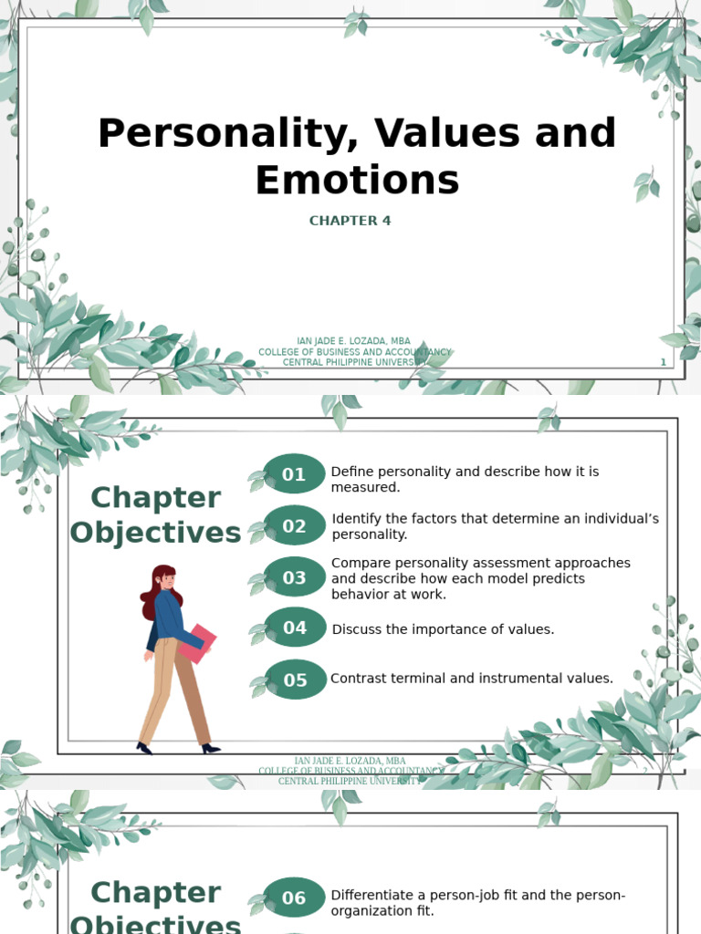 Chapter 4 Personality Values and Emotions | PDF