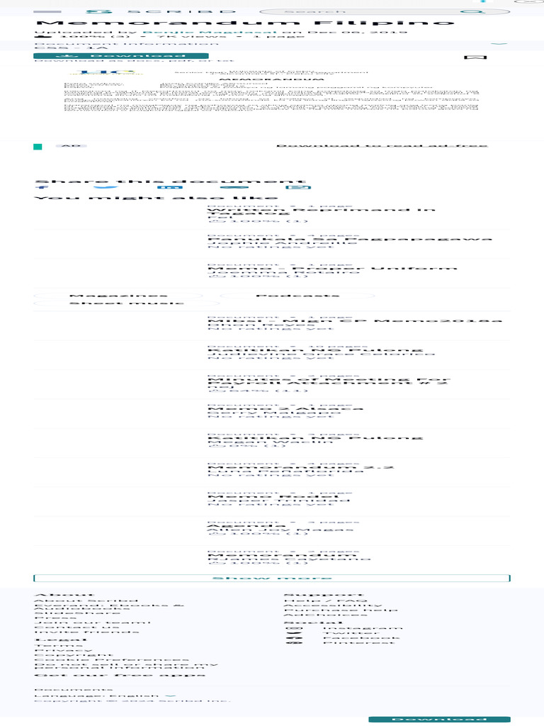 Memorandum Filipino PDF | PDF