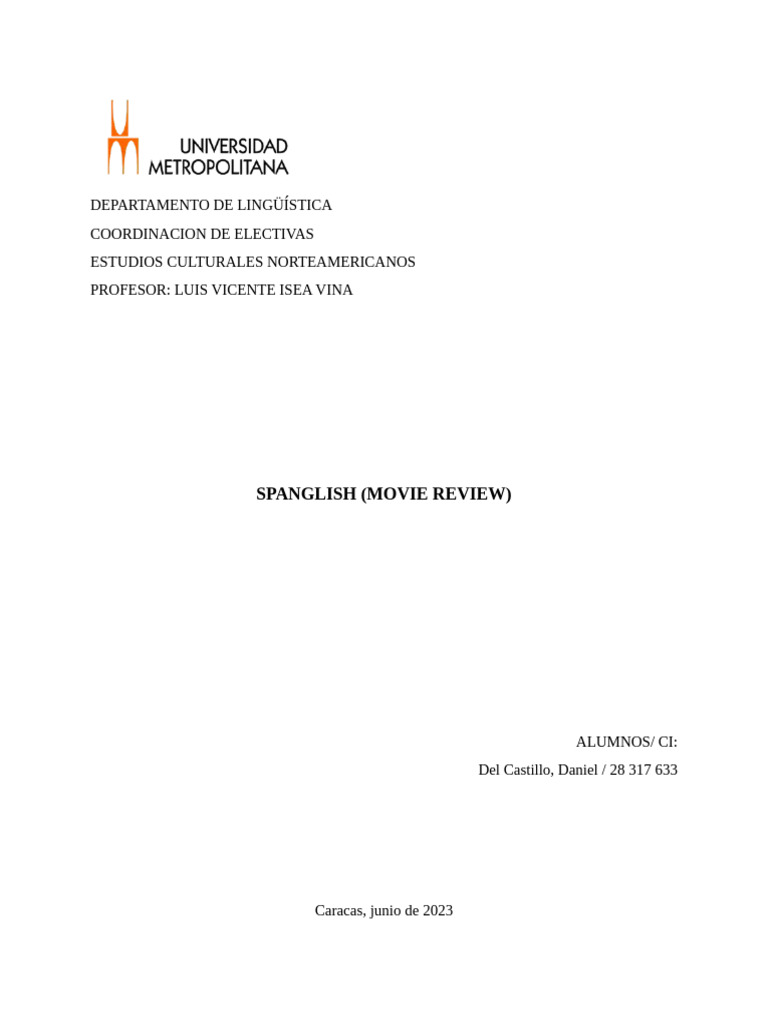 Daniel Del Castillo, Movie Review | PDF