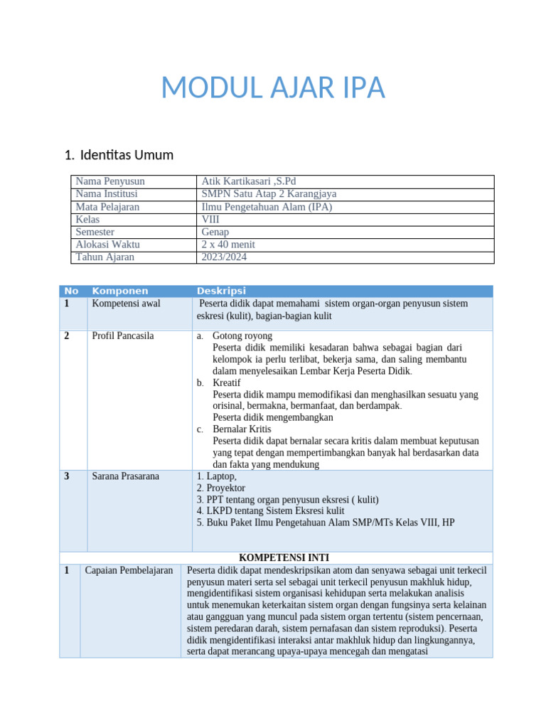 Modul Ajar Kelainan Pada Kulit | PDF