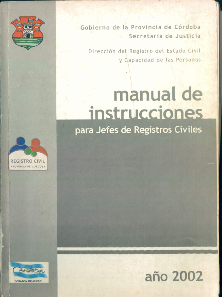 Manual de Instrucciones para Jefes de Registros Civiles | PDF