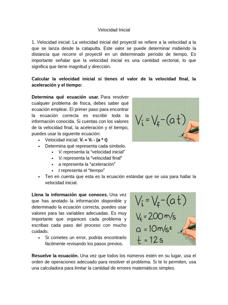 Velocidad Inicial | PDF