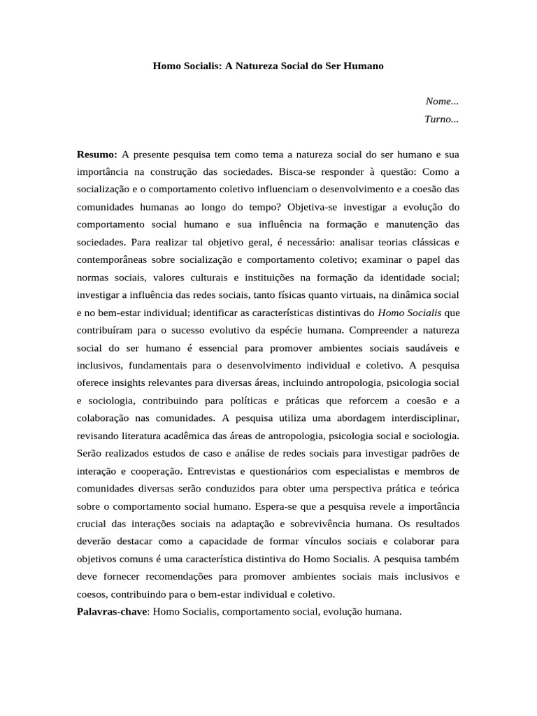 Modelo de Resumo Simples | PDF