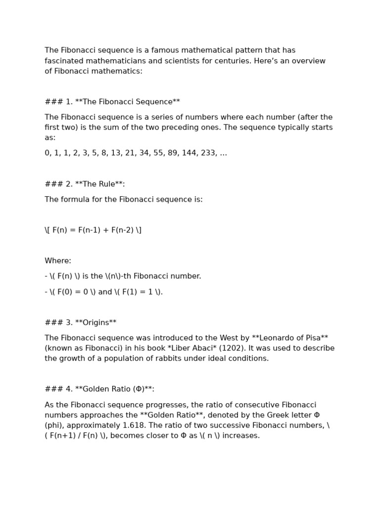 Fibonacci Sequence | PDF