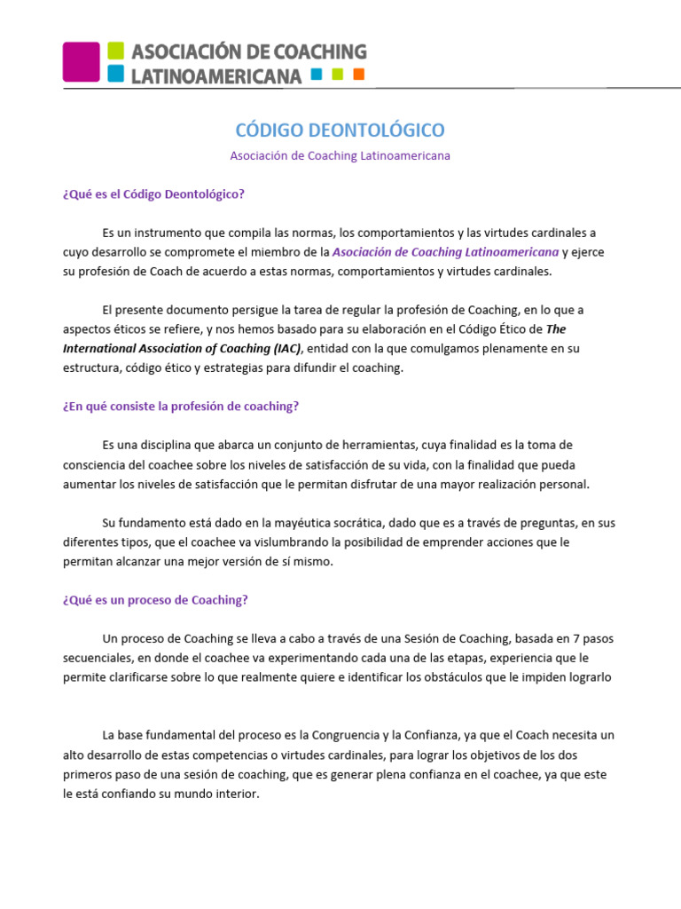 ACL Codigo Deontologico | PDF