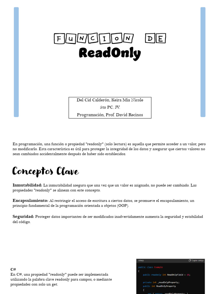 FUNCION DE READONLY | PDF FUNCION DE READONLY | PDF