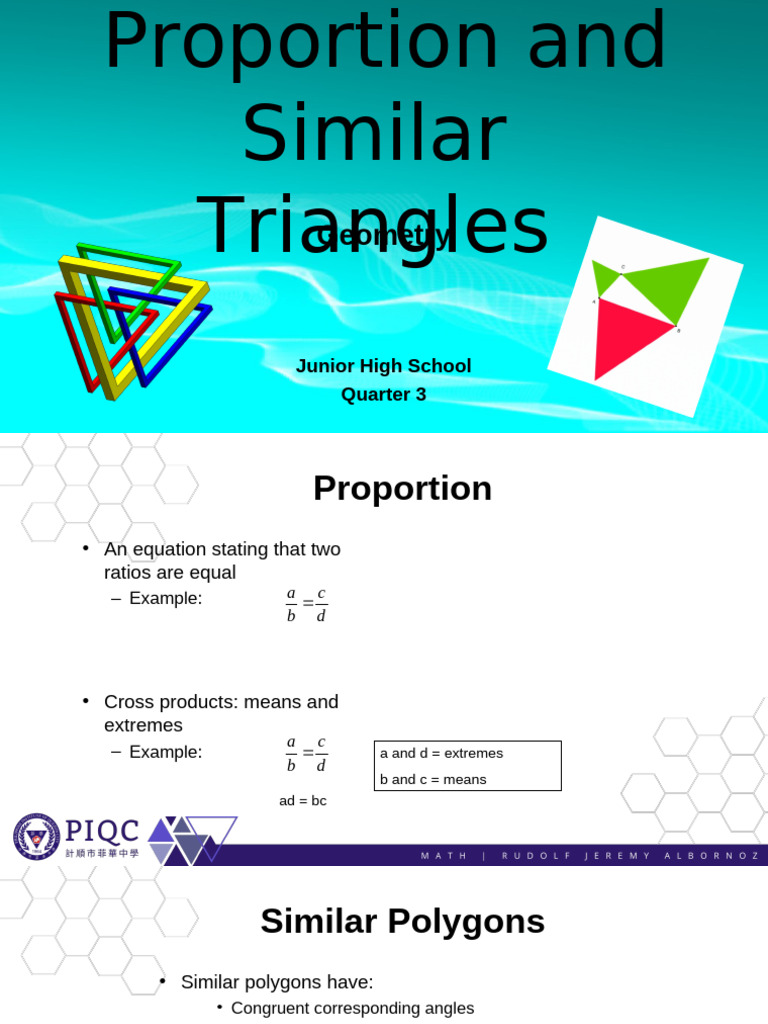 Similar Triangles PPT and Examples | PDF