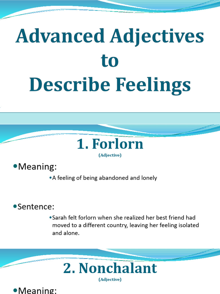 Advanced Adjectives To Describe Feelings | PDF | Self-Improvement