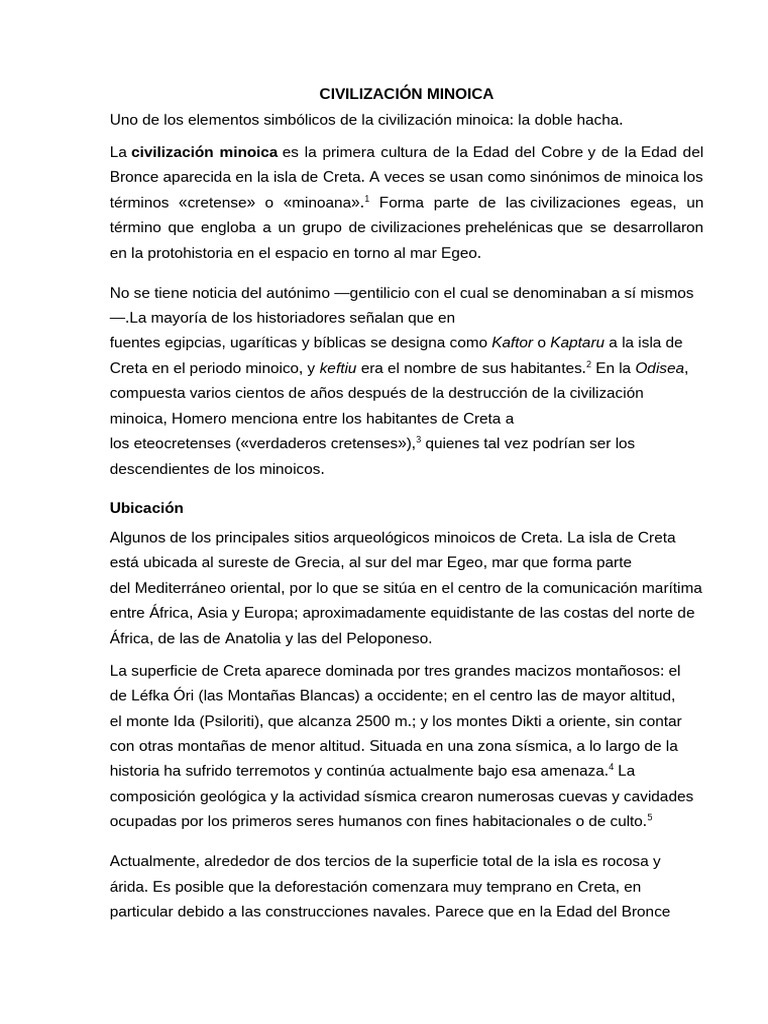 Civilización Minoica | PDF | Grecia micénica | Ciencias sociales