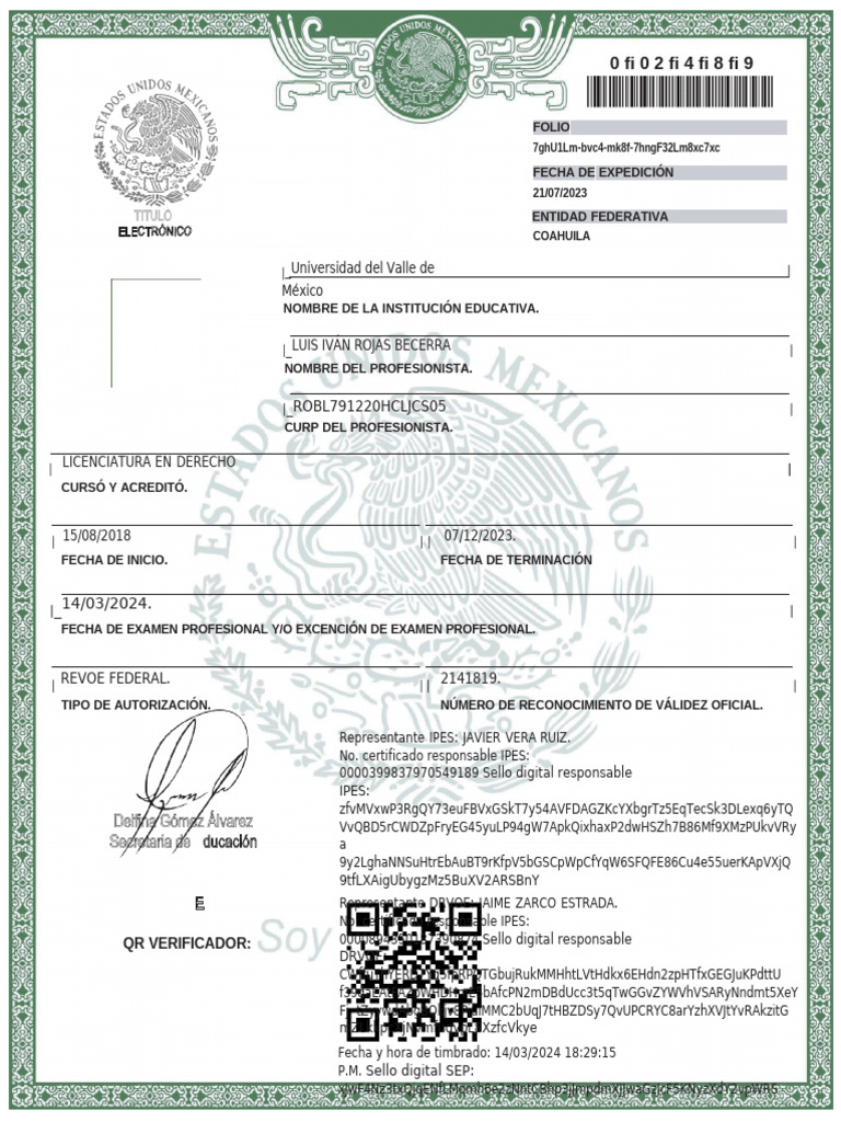 Titulo Electronico | PDF