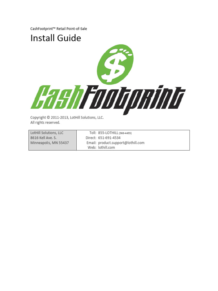 CashFootprint Install Guide | PDF