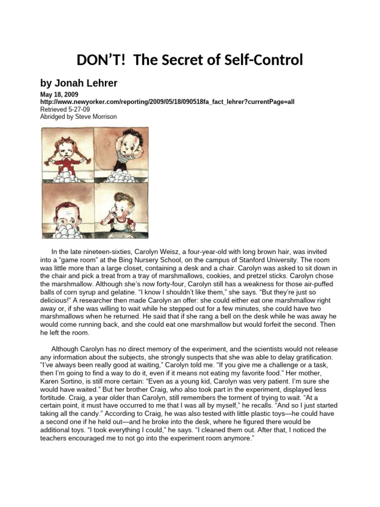 Don't Eat The Marshmallows - Abridged | PDF