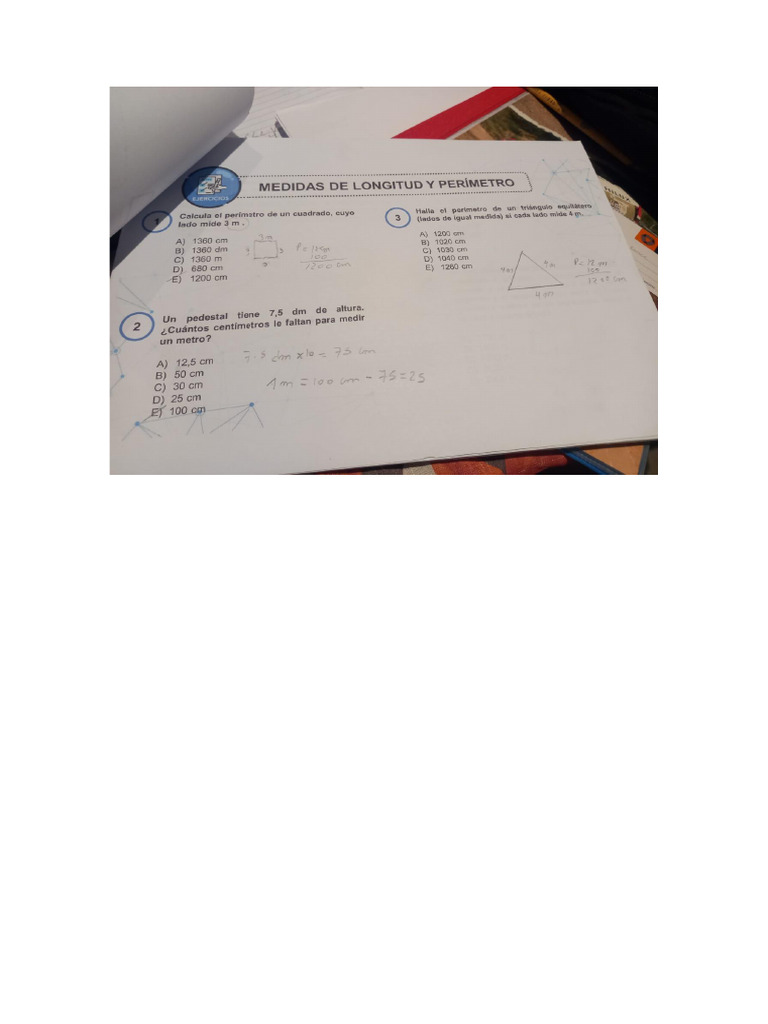 Medidas de Longitu y Pedimetro Unidad 12 y Tarea | PDF