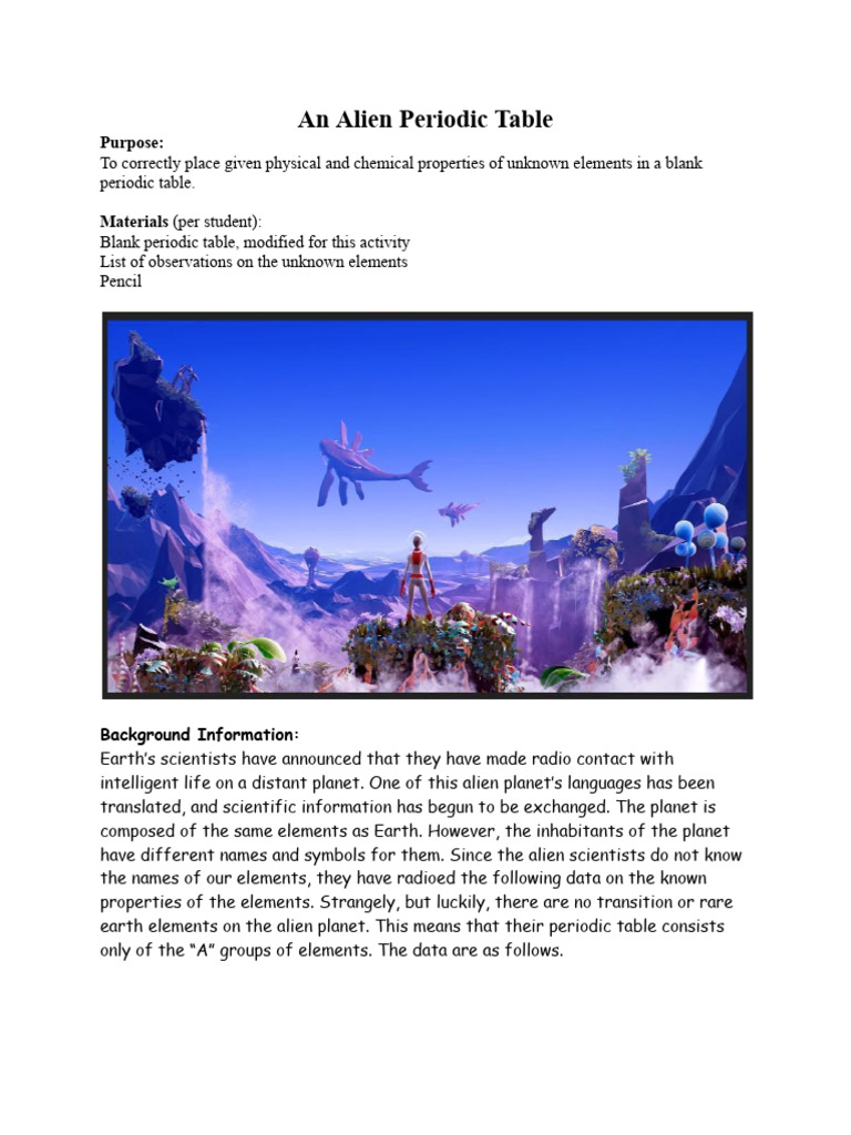 Alien Periodic Table | PDF