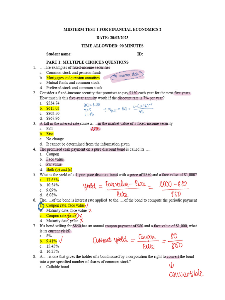 Mid Test 1 | PDF