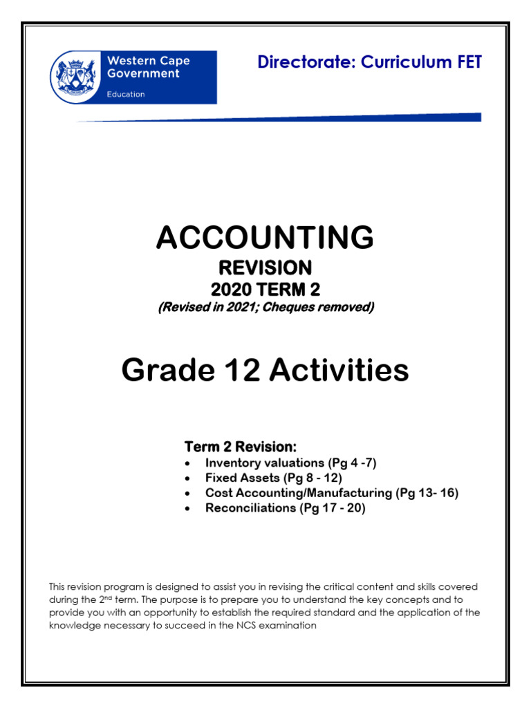 2020 Acc T2 Revision ACTIVITIES ENG Updated 2021 | PDF | Book Value ...