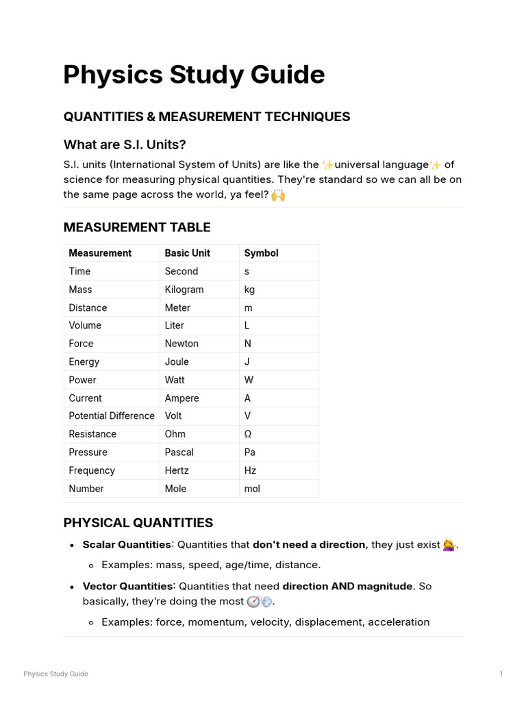 Physics Study Guide | PDF