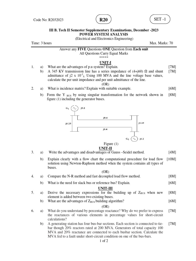 Power System Analysis Exam | PDF | Electrical Engineering | Electricity