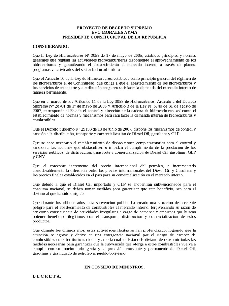 Proyecto DS Compl. 29158 | PDF | Estación de servicio | Petróleo